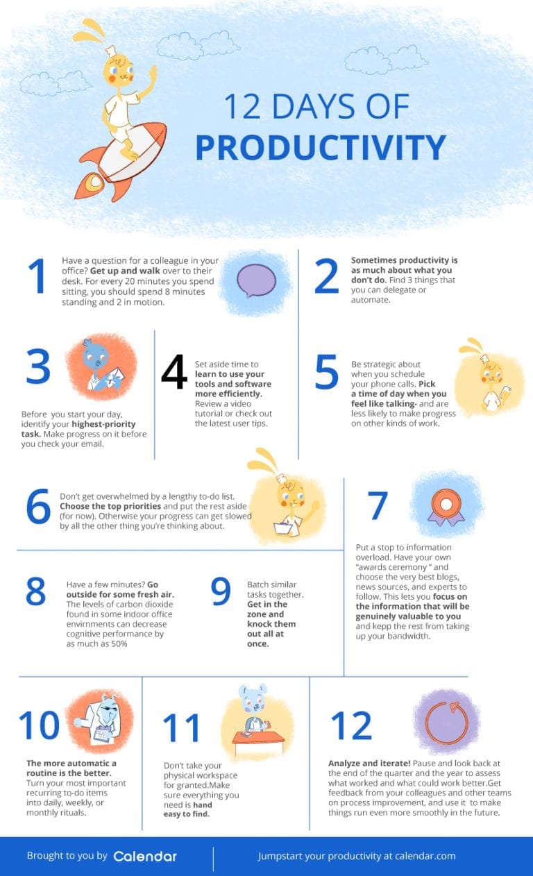 The 12 Days of Productivity for Small Business Owners - Calendar