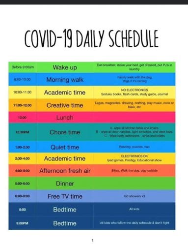 Creating a Daily Schedule in the Midst of the Coronavirus Pandemic ...