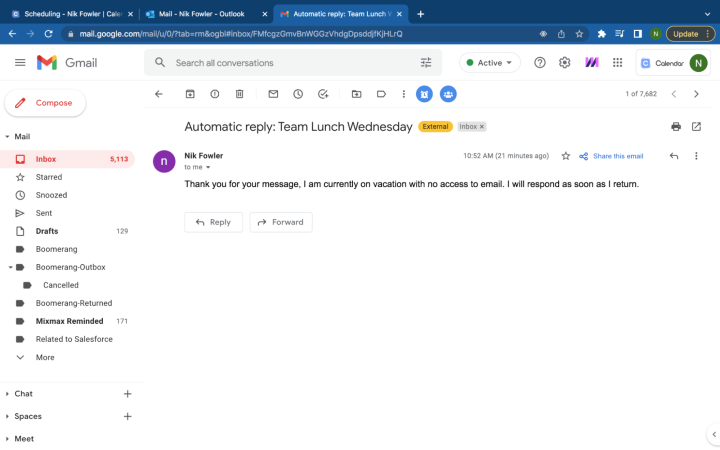 Creating Out-of-Office Automatic Replies On Microsoft Outlook - Calendar