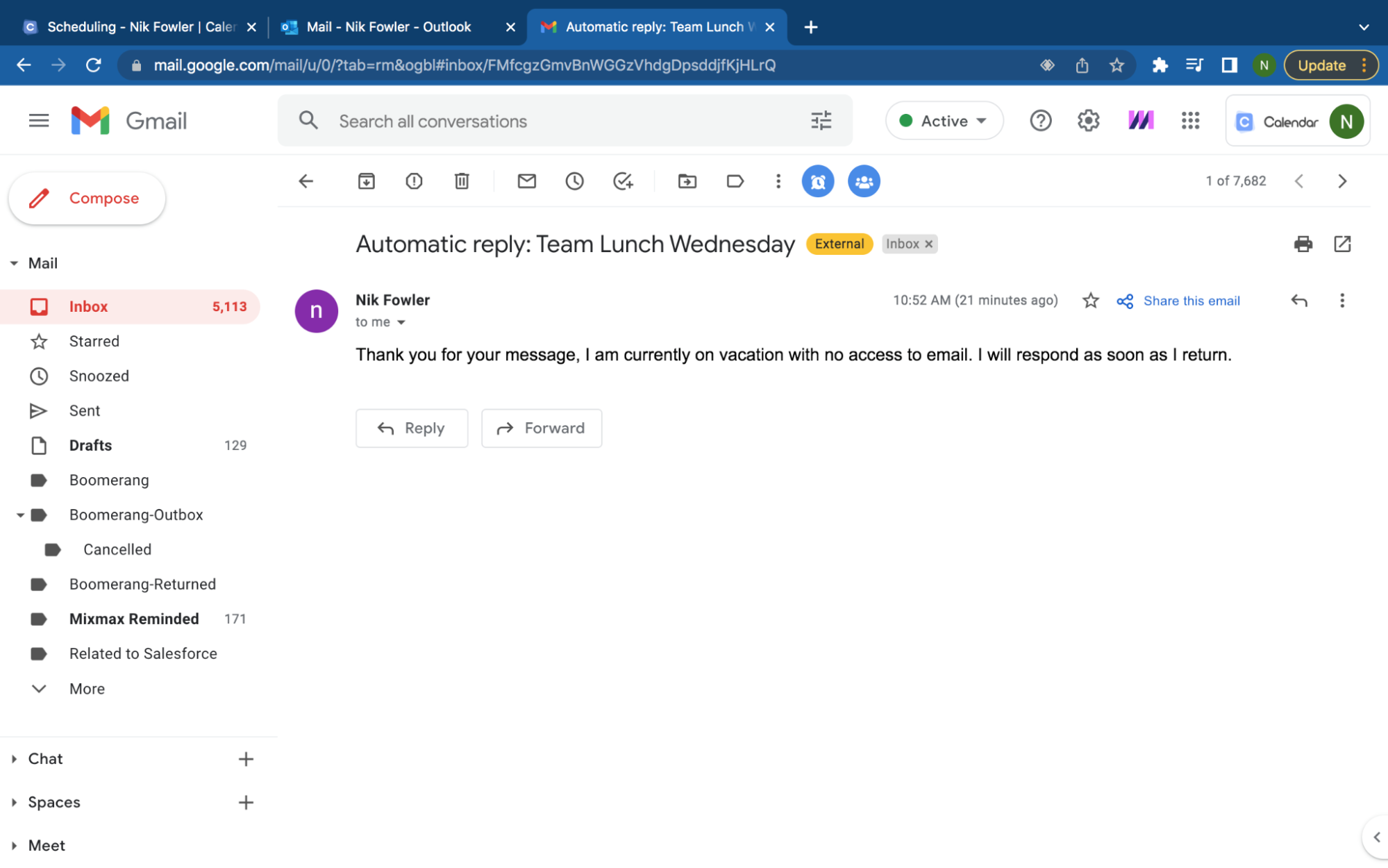Creating Out-of-Office Automatic Replies On Microsoft Outlook - Calendar